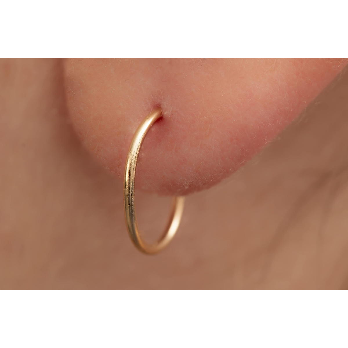 14k Gold Filled Conch Hoop Earrings for Women, 12mm 18 Gauge (Gold, 12mm 18 gauge / 1 pair)