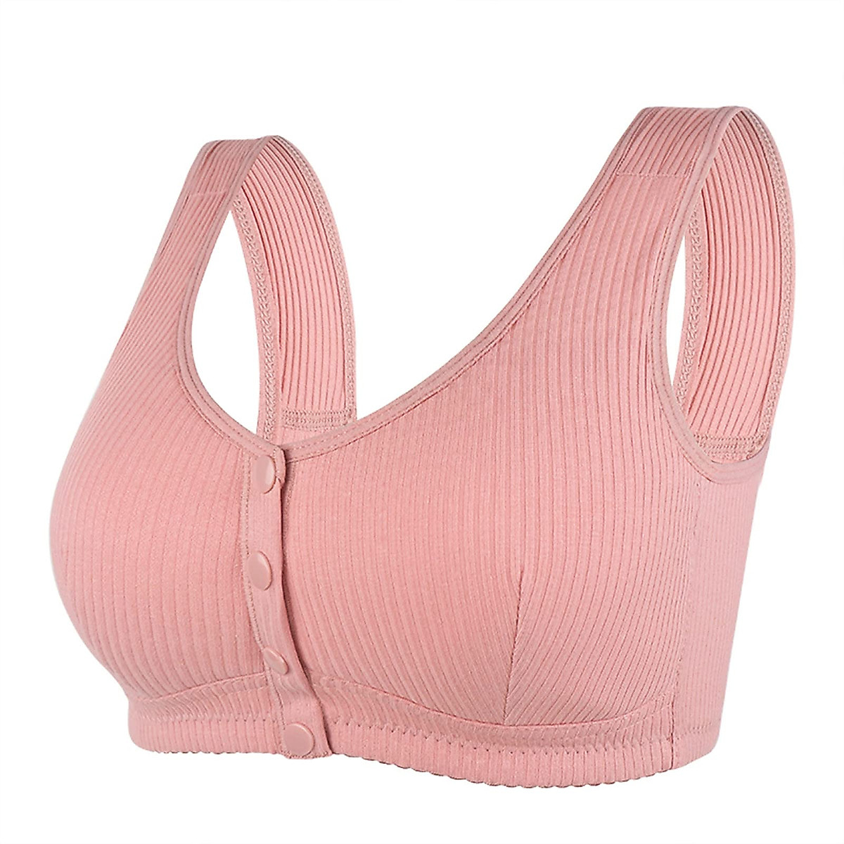 Deals of Day Mastectomy Bra with Pockets for Breast Prosthesis Women Daily Bra Front Closure Wireless Post-Surgery Bra High Support Bra Convenient Front Button Bra Everyday Sleep Bras Pink 5XL