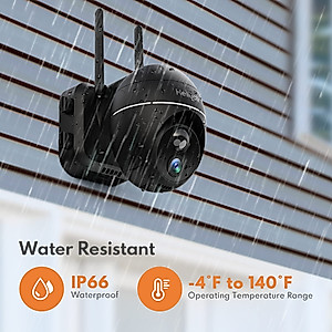 Helidallr Security Camera Outdoor, 355° PTZ Camera 1080P WiFi Wireless Indoor Cameras for Home Security 15000mAh Security Cameras with IP66 Waterproof, Night Vision, AI & PIR Detection, Two-Way Audio