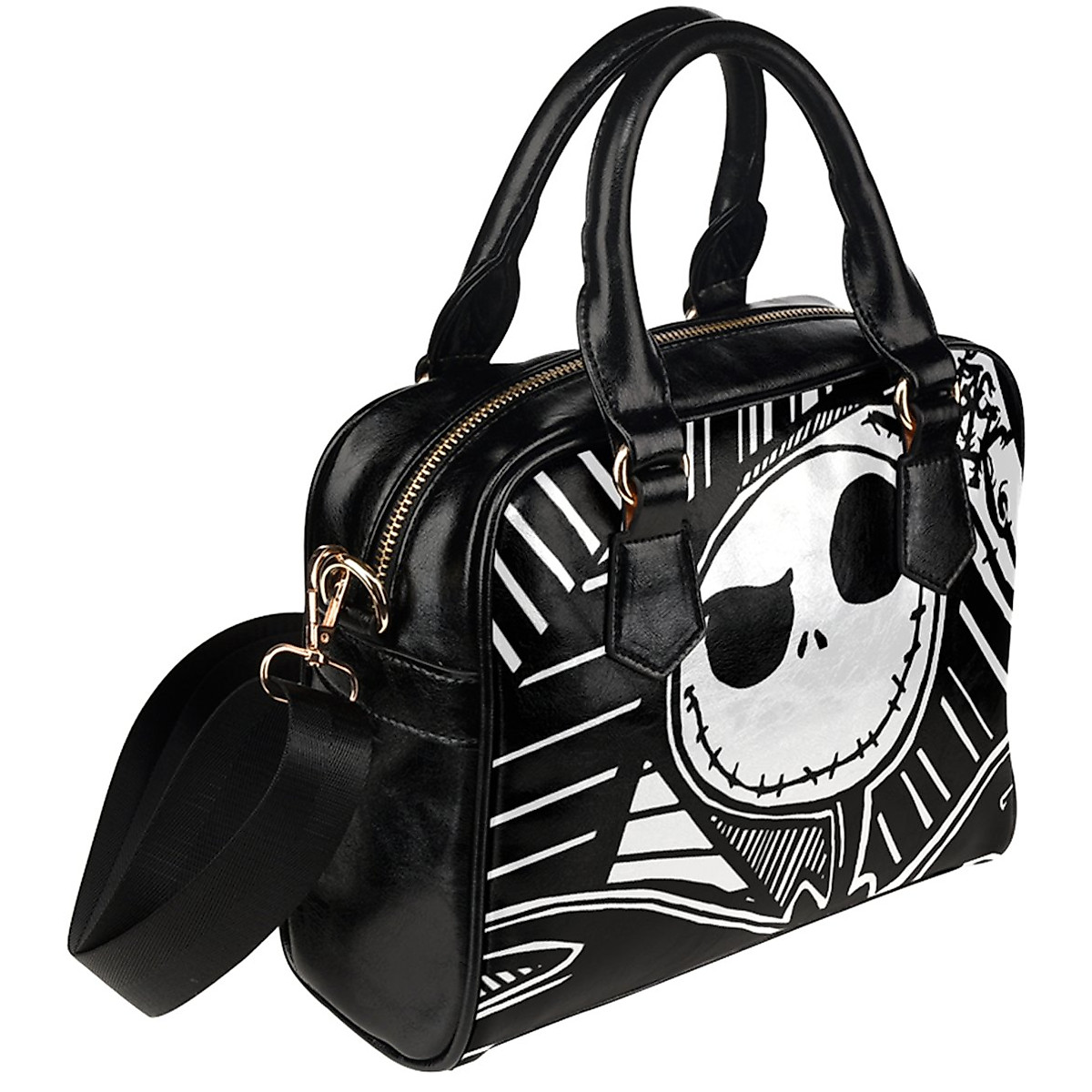 High-grade PU Leather Women Shoulder Handbag Crossbody Bags with Jack Skellington Pattern