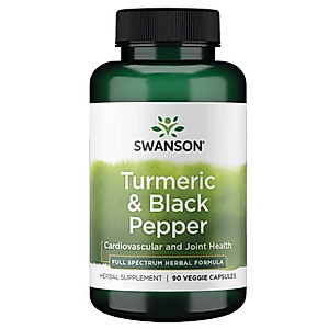 Swanson Premium- Turmeric & Black Pepper - Antioxidant, Digestion & Joint Support - 90 Veg Caps