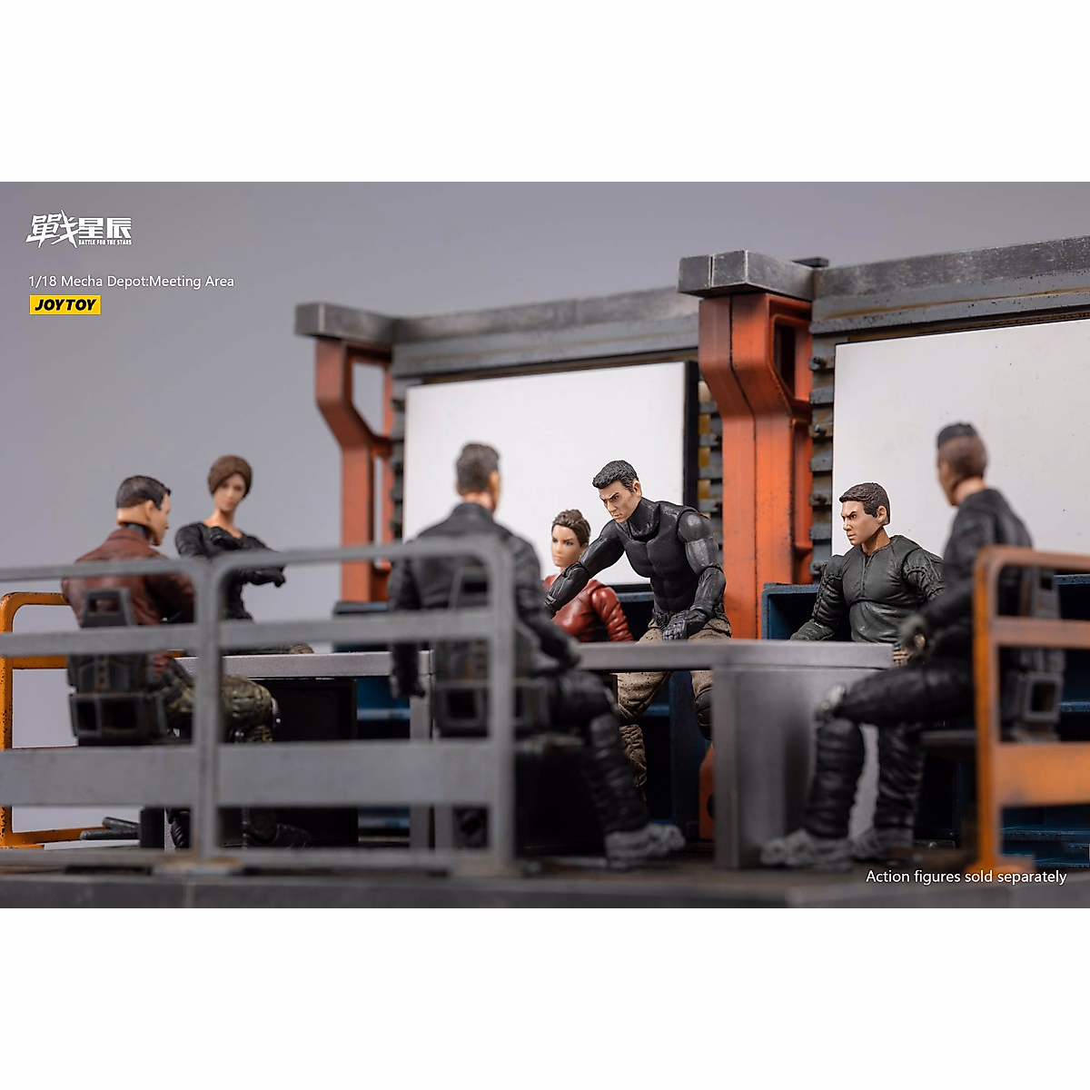 JOYTOY 1/18 Action Figures Building Mecha Depot Meeting Area Military Soldier for Scale Collection Model