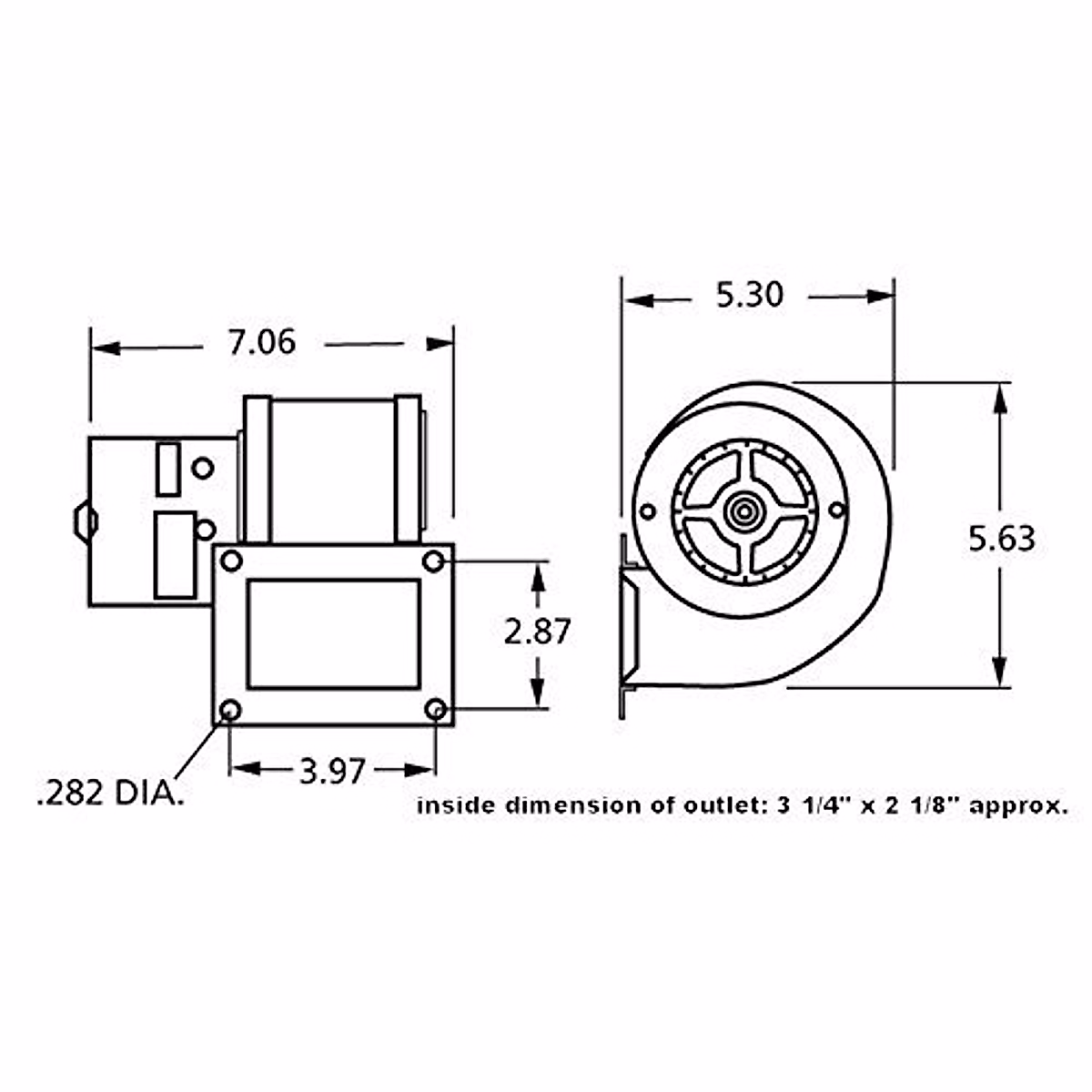 Fasco A166 Centrifugal Blower with Sleeve Bearing, 3,200 rpm, 115V, 50/60Hz, 1.4 amps