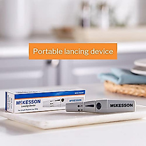 McKesson Lancing Device, Adjustable Depth Lancet, Push Button Activation, Multiple Depth Settings, 1 Count, 1 Pack