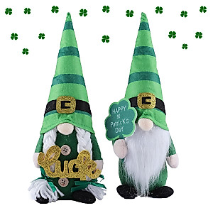 MEUPEHO St Patricks Day Gnomes Plush Cute Mr and Mrs Scandinavian Tomte Doll St Patricks Day Gifts for St Patricks Day Decor