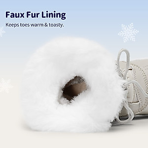 DREAM PAIRS Boys Girls Winter Snow Boots for Little Big Kids Off-White Size 6 Big Kid SDSB2225K