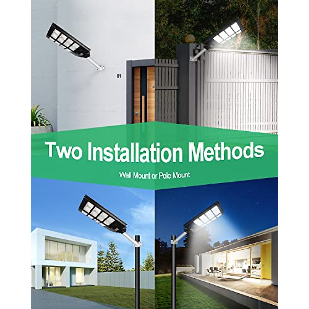 FRAPOW 2 Pack of 600W Solar Street Light Outdoor, 60000LM Waterproof Parking Lot Commercial Light with Remote Control and Motion Sensor, Dusk to Dawn Flood Light for Garden Yard Path