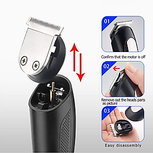 Hair Trimmer for Men Cordless Hair Clippers Beard Trimmer,Nose Hair Trimmer,Eyebrow Trimmer,Body Groomer,6-in-1 LED Display Rechargeable Hair Cutting Kit