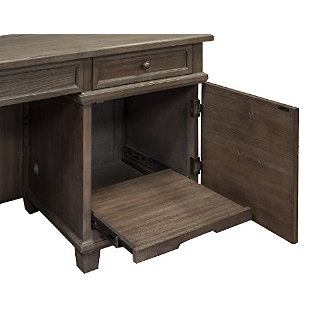 Martin Furniture Desk And Return, Weathered Dove
