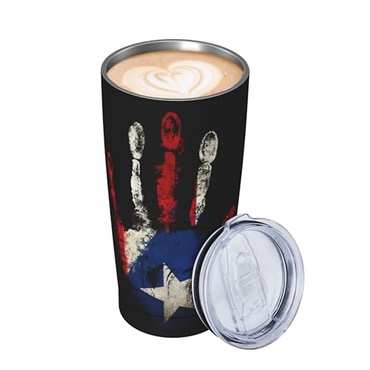 VKKOEWL puerto rico flag Stainless Steel Insulated Tumbler 20 Oz Travel Water Bottle Coffee Mug Drink Cup With Lid Straw