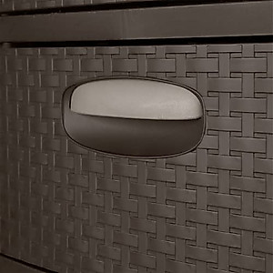 Sterilite 01986P01 3 Weave Drawer Unit, Espresso with Driftwood Handles and Legs, 1-Pack