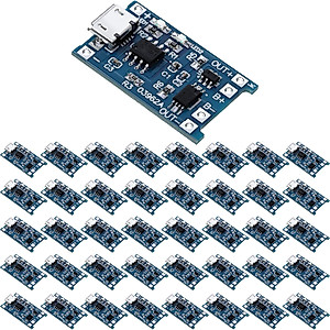 Weewooday Charging Module Battery Charging Board with Battery Protection BMS 5v Micro USB 1a Lithium Charge Module(40 Pieces)