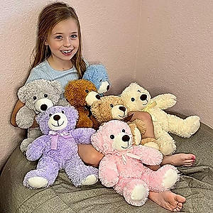 MorisMos 7 Packs Teddy Bears Bulk-14 Inch Bulk Teddy Bear Stuffed Animals in 7 Colors, Plush Teddy Bears Baby Shower for Girl Boy,Small Teddy Bear Stuffed Animals Wholesale for Birthday Christmas