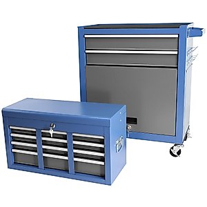 PULLAFUN 8-Drawer Rolling Tool Chest, 2-in-1 Rolling Tool Storage Cabinet with Detachable Top Tool Box, Liner, Universal Lockable Wheels,Tool Cart for Garage Workshop