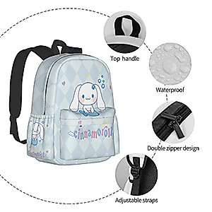 omzguhr 3PCS Anime Kids Backpack Sets, Small Lightweight High-Capacity Bookbag, 15.8inch Cute Book Bags For Girls Boys Laptop Travel