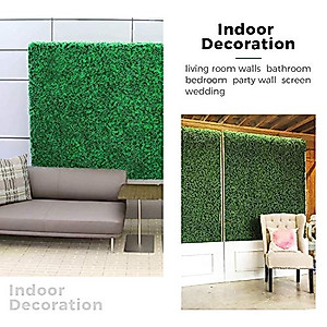Greener 12 Pcs 20x20 Inch Artificial Boxwood Hedge Panel 440 Stitches Topiary Greenery Grass Wall Backdrop Greenery Boxwood Panels Privacy Screen for Party, Garden, Balcony, Backyard Outdoor Indoor