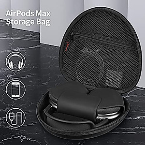 Fintie Hard Case for AirPods Max Headphone, Replacement Protective Travel Carrying Storage Bag with Auto Wake/Sleep for AirPods Max (Black)
