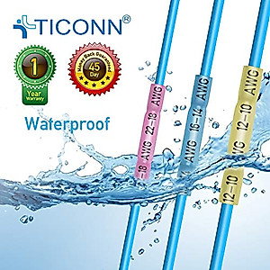 TICONN 200PCS Heat Shrink Butt Wire Connector Kit, Insulated Waterproof Electrical Wire Crimp Terminals Butt Splice for Marine Automotive (200PCS)