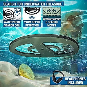 Barska Winbest Sharp-200 Professional Metal Detector Field Kit with Submergible Search Coil, Heanphone, Folding Shovel with Compass, Carrying Case