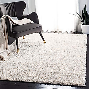 SAFAVIEH Venus Shag Collection 2'7" x 5' Ivory VNS520A Solid Non-Shedding Living Room Bedroom Dining Room Entryway Plush 1.8-inch Thick Area Rug