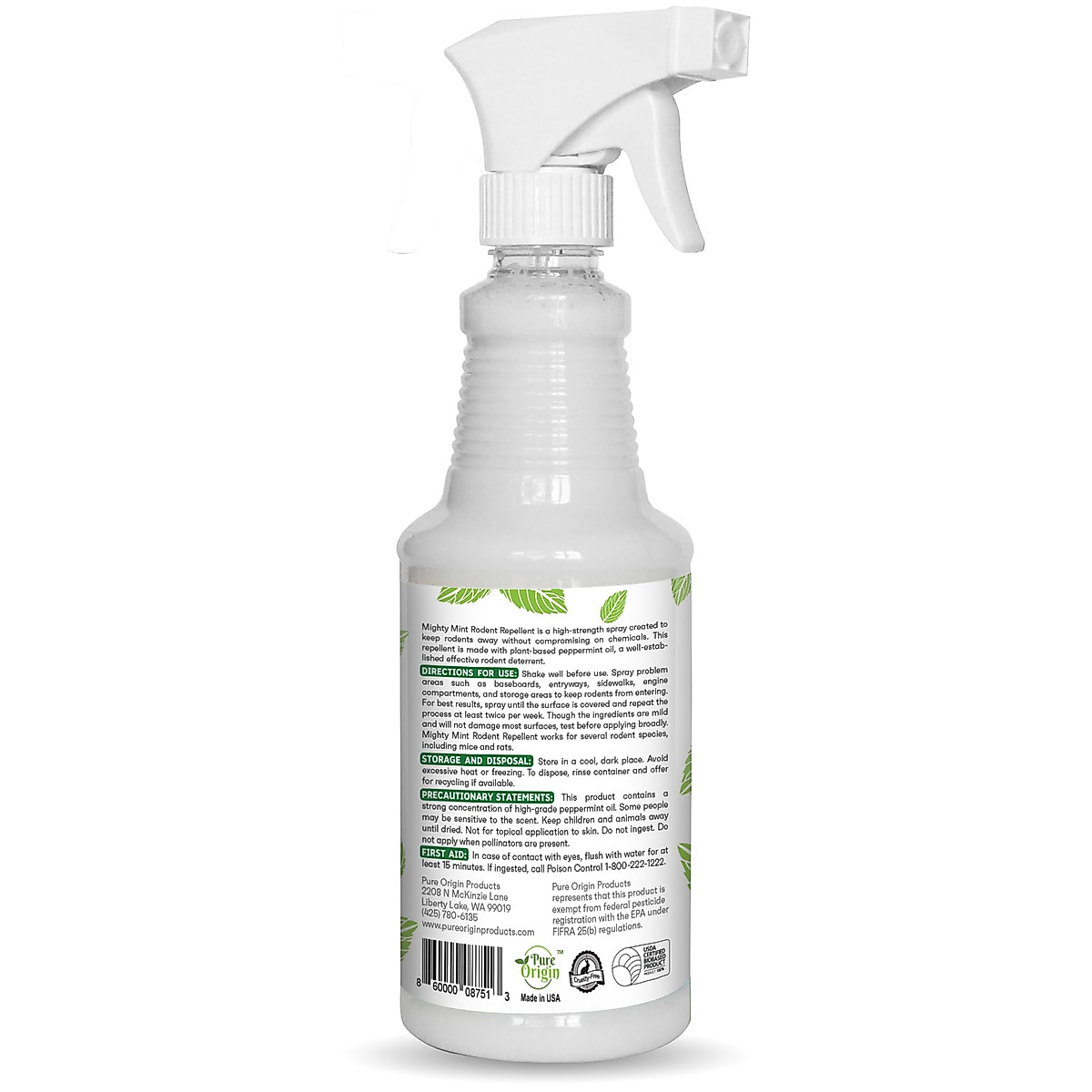 Mighty Mint Peppermint Oil Rodent Repellent Spray, for Indoor/Outdoor Use, 16oz