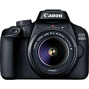 Canon EOS 4000D DSLR Camera with 18-55mm f/3.5-5.6 III + 500mm/1000mm Preset Telephoto Lens + Extra LP-E10 Rechargeable Battery Professional Accessory Bundle