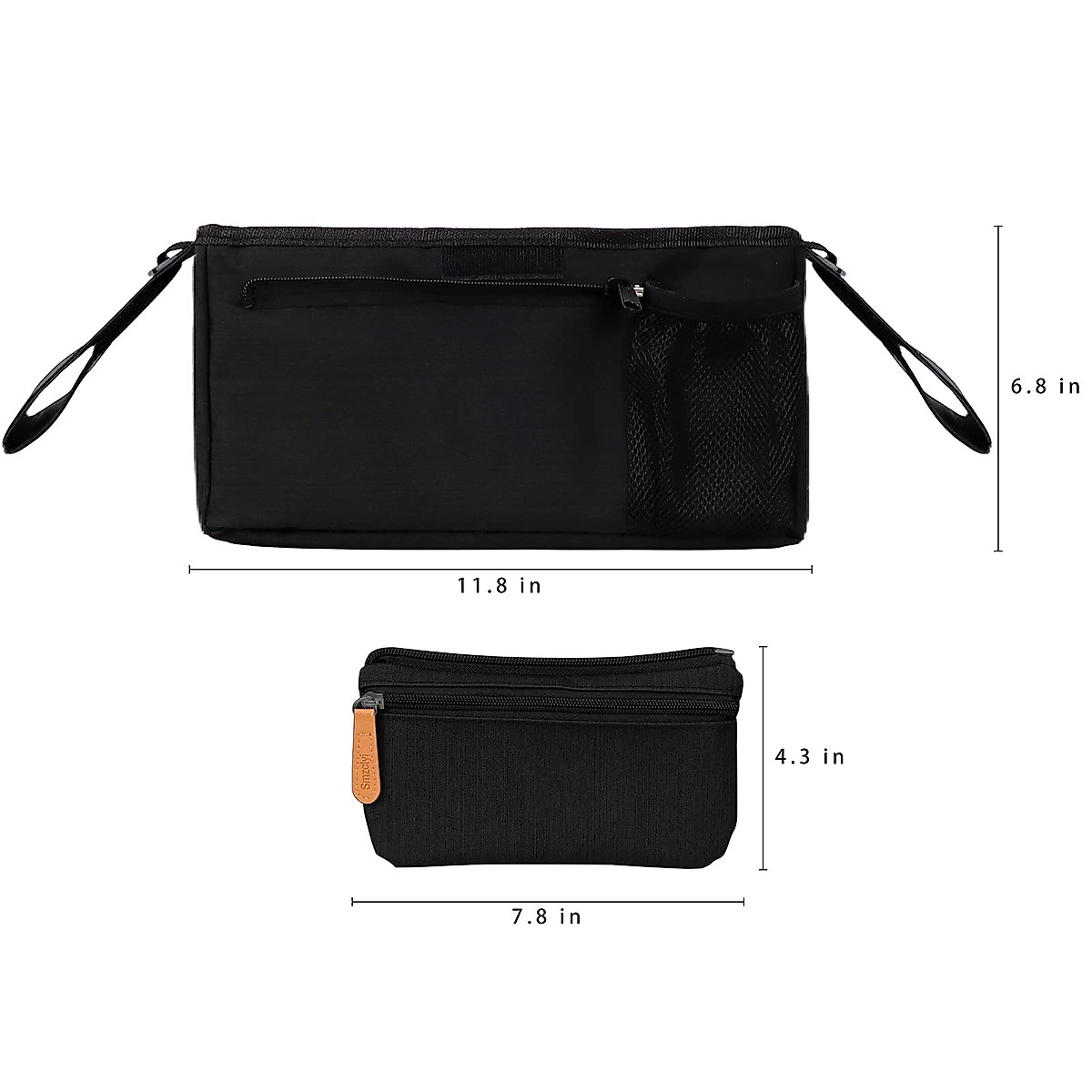 Universal Stroller Organizer with Insulated Cup Holders - Detachable Phone Bag & Adjustable Strap, Stroller Accessories for Carrying Diaper, iPhone, Toys & Snacks, Fits All Baby Stroller Models.