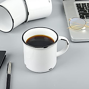 Bycnzb 15oz white Campfire Ceramic Mugs Set of 4 for coffee tea old design