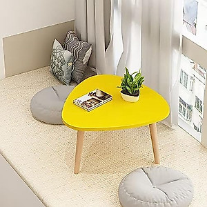 ZXWCYJ Small Triangles Coffee Table for Small Space Mid Century Modern Coffee Table for Living Room Center Table Minimalist Display Coffe Table,Suitable for Living Room, Bedroom,Yellow