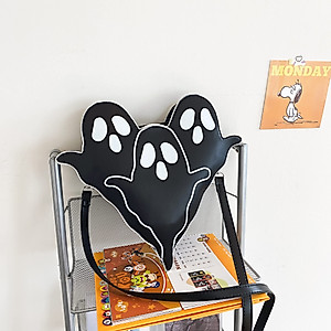 QiMing Ghost Shoulder Purses,PU Specter CrossBody Bag for Girl Women(Black)