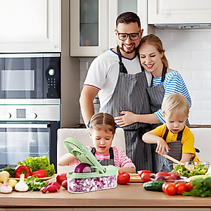 QUINEEHOM Vegetable Chopper 17 in 1, veggie chopper with container for French Fry, Multifunctional Food Chopper for Kitchen, Mandoline Dicer Onion Meat Salad Chopper Slicer Cutter