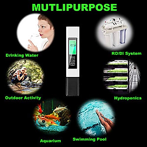 TDS Meter,Accurate and Reliable,Water Testing Kits for Drinking Water,Professional Water Meter,TDS, EC & Temp Meter 3 in 1(White)