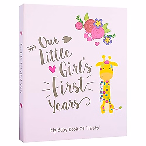 Ronica Memory Book for Baby Girl - Photo Album, Easy to Use Keepsake Scrapbook - Modern Keepsake for New Parents to Record Photos & milestones