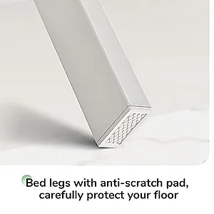 Novilla Metal Platform Bed Frame, Wood Slat Support, No Box Spring Needed, Easy Assembly, White, Full