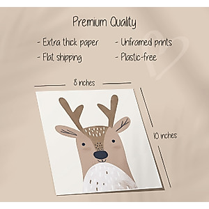 Lavema Nursery Wall Art Animals Neutral Decor - Posters (8 x 10 Unframed) - Cute Safari Prints for Kids Baby Room Decor - Jungle Animals Picture Set, beige