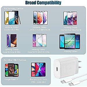 Type C Charger Fast Charging,25W USB C Wall Charger Super Fast Charging Block with 5FT Android Phone Charger Cable for Samsung Galaxy S23 Ultra/S23/S23+/S23 Ultra/S22/S22 Ultra/S21/S21 Ultra/S20 Ultra