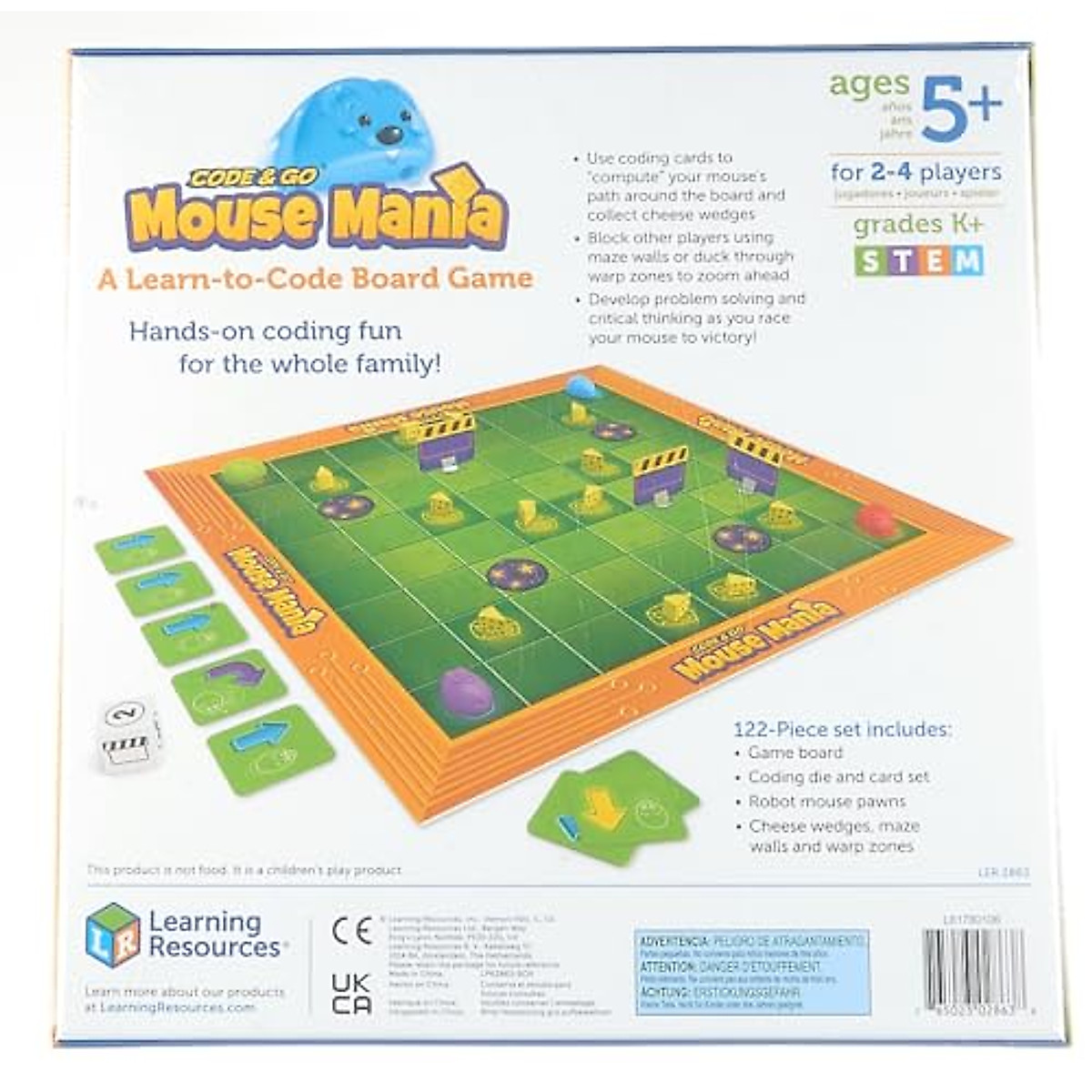 Learning Resources Code & Go Robot Mouse Board Game, STEM, Early Coding Game, Ages 5+