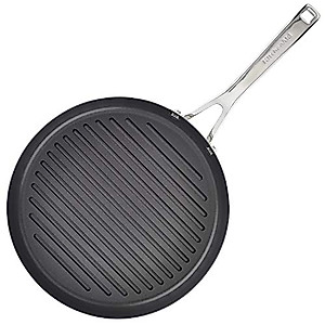KitchenAid 3-Ply Base Brushed Stainless Steel Nonstick Round Grill Pan/Griddle, 10.25 Inch