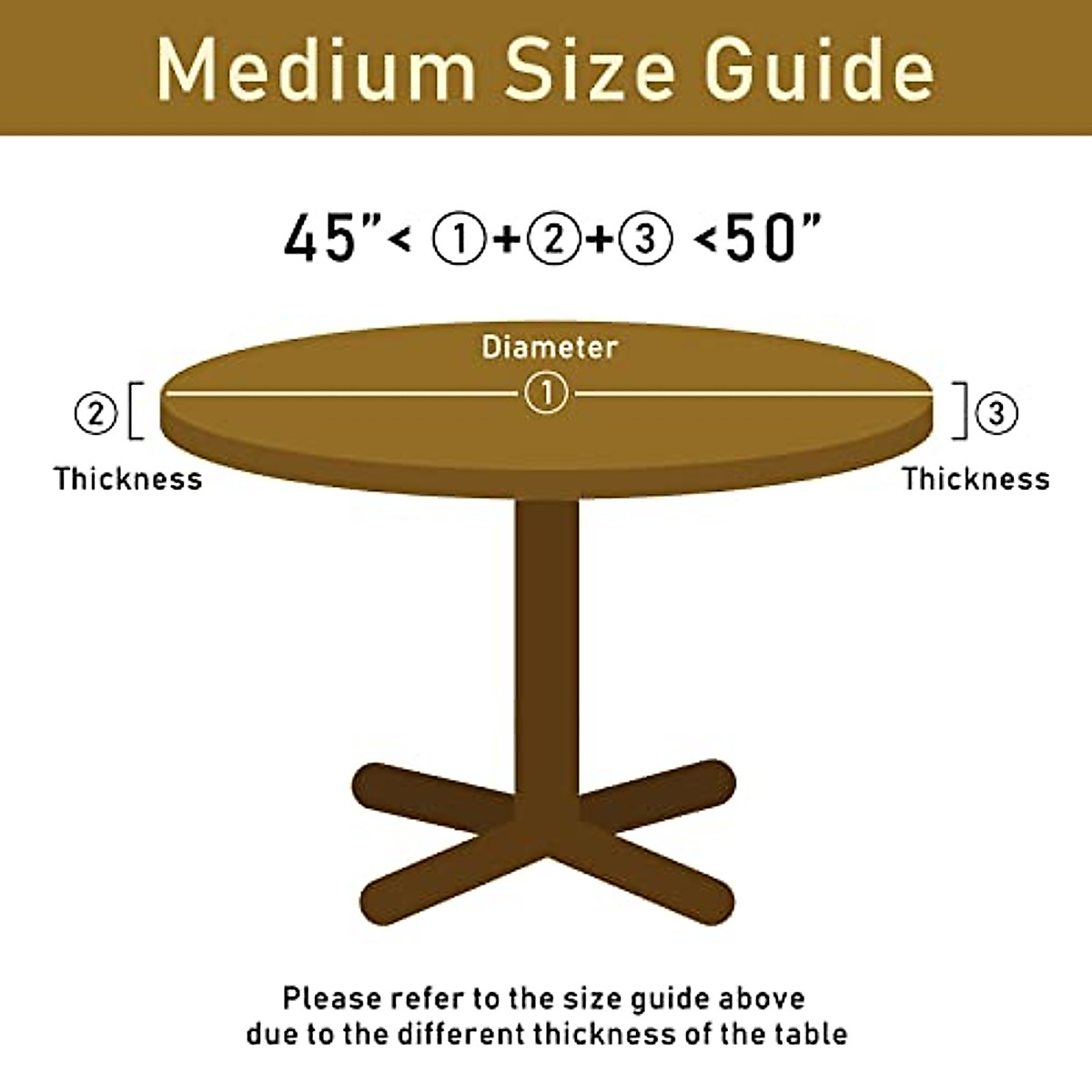 Paisley Flowers Tablecloth Elastic Edged Round Fitted Table Cover Waterproof Table Cloth for Indoor Outdoor Dinning Fit 45'' - 50'' Table, Medium