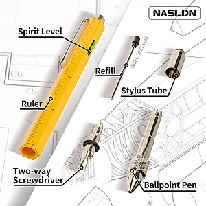 NASLDN Gifts for Men, Dad Gifts, Birthday Gifts for Men-Multitool, Boyfriend Gifts, Cool Gadgets, Gifts for Dad-Multitool Pen, Ballpoint With 4 Refills Work Last Longer
