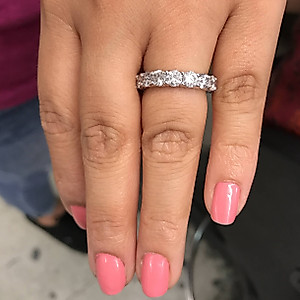 Platinum 5 Ct Diamond Eternity Ring Womens Wedding Band - Size 8