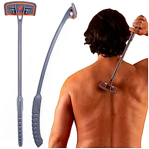 Bro Shaver 2.2. Back Shaver - Body Hair Trimmer. DIY Back shavers. 2 Shave Settings Wet or Dry. Extreme Reach Handle. Mens Grooming Kit, Shaving & Hair Removal Products