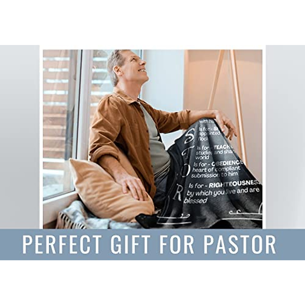 InnoBeta Pastor Appreciation Gifts for Men, Throw Blanket, Presents for Christmas, Pastor Appreciation Day, Birthday, Father's Day - 50" x 65" - Cross