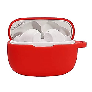 2 Pack DAYJOY Soft Silicone Protective Case Cover Compatible with JBL Wave 200TWS/Vibe 200TWS/JBL Vibe Beam Earbuds, Protective Skin Sleeve with Key Chain (red+Pink)