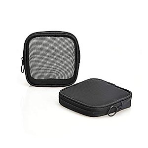 Patu Mesh Travel Toiletry Bag, Transparent Standing Pouch, Portable Shaving Washing Kits Organizer, Personal Care Trip Case, Pack of 2 (Size S), Black