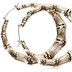 Guess Metal Hoops Women's Bamboo Hoop Earrings, Gold, One Size