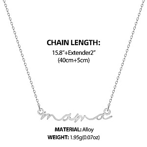 SLOONG 18K Gold Plated Mama Necklace Mom Necklace Mother's Day Letter Necklace for Women Dainty Mothers Necklace Gifts for Mom