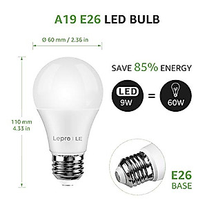 Lepro Smart LED Light Bulbs, Compatible with Alexa & Google Home, 60 Watt Equivalent, Dimmable with App, Warm White 2700K, No Hub Required, A19 E26, 2.4GHz WiFi Only, Pack of 2