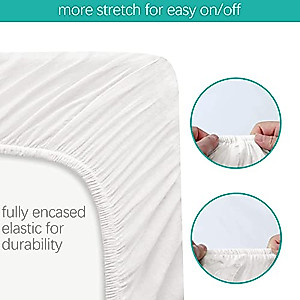 100% Cotton Bassinet Sheets Fit for AirClub Bassinet Bedside Sleeper and Newton Baby Bassinet & Bedside Sleeper, 2 Pack, Breathable and Soft Fitted Sheet for Baby, White