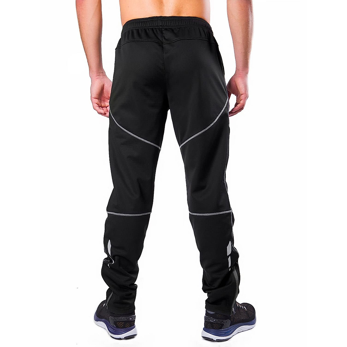 BALEAF Men's Fleece Pants Winter Cycling Pants Mountain Bike Clothing Thermal Cold Weather Running Gear Black L